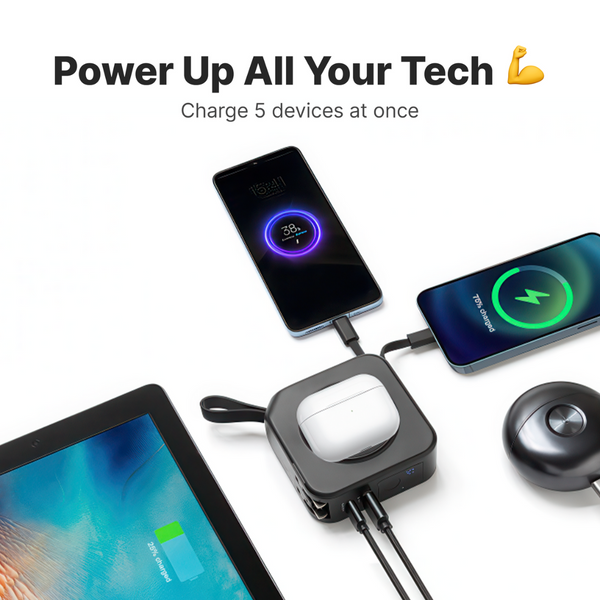 5-in-1 Wall Charger with Wireless Charging Pad and Power Bank - All-in – Gear Tech UK