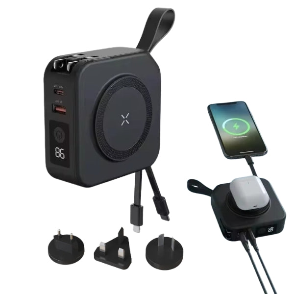 5-in-1 Wall Charger with Wireless Charging Pad and Power Bank - All-in ...