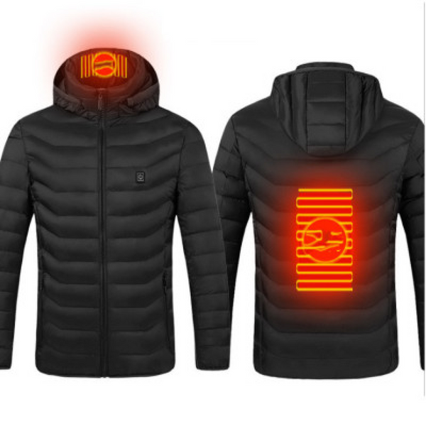 Heated Electric Warming Jacket Coat Fleece Work Body Battery Heating A ...