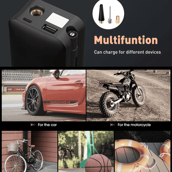 Rechargeable Tyre Inflator Cordless Battery Powered Pump – Gear Tech UK