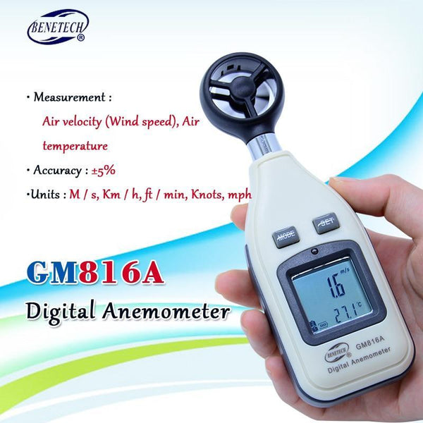 Wind Speed Meter with LCD Backlight Display Handheld Windmeter – Gear ...