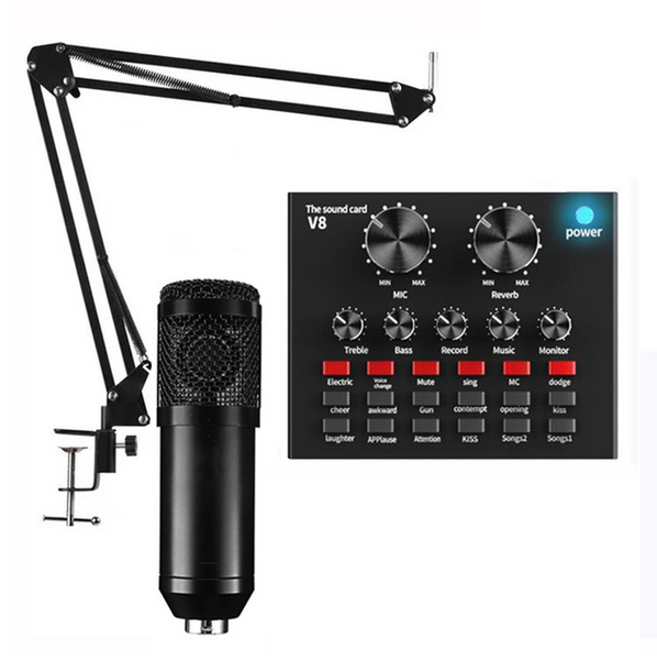 Recording Microphone Professional Audio V8 Sound Card Set Microphone F ...